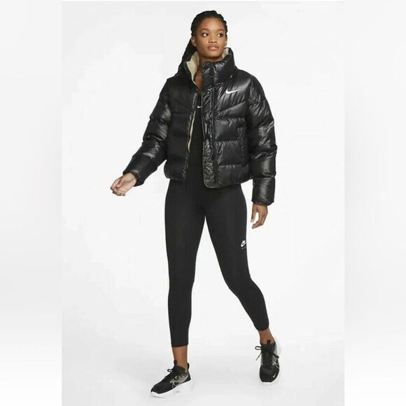 Nike | Jackets & Coats | Nike Down Fill Windrunner Glossy Black Puffer ...
